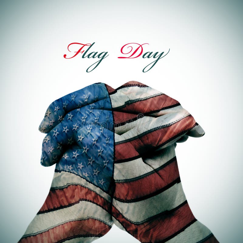 Flag Day and Man Clasped Hands Patterned with the American Flag Stock ...