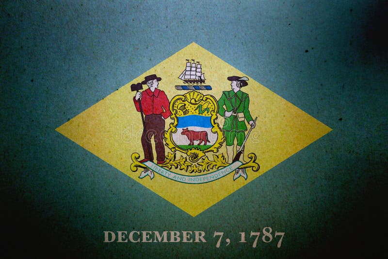 Flag of Delaware on a Paper Stock Illustration - Illustration of ...