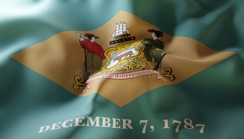 Flag of Delaware. US state stock illustration. Illustration of icon ...