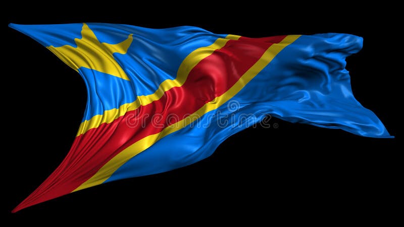 Democratic Republic of the Congo Flag Seamless Loop. 3D Animation Stock ...
