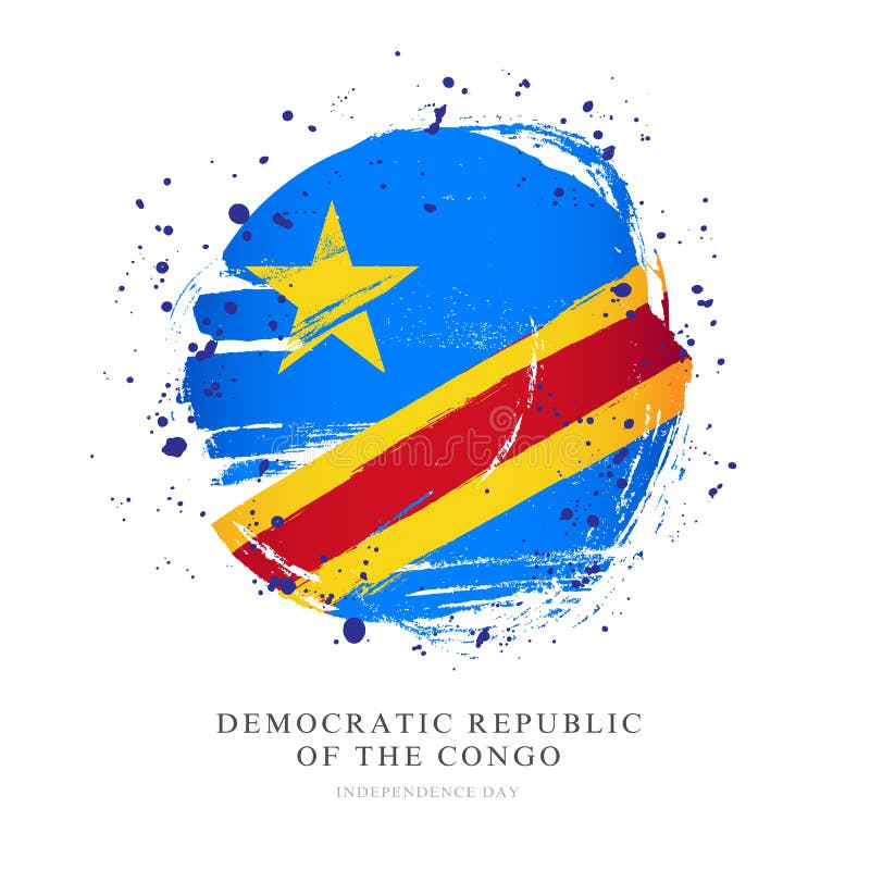 Flag of the Democratic Republic of the Congo in the Shape of a Large ...