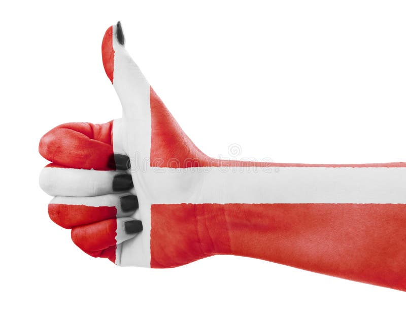 Flag of Denmark on hand stock photo. Image of accept - 63603874