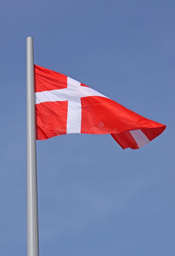 Flag of Denmark stock image. Image of metallic, flyaway - 38657927