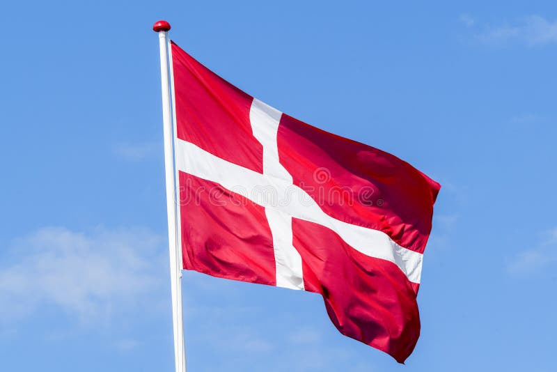 Flag of Denmark in Red and White Colors Stock Photo - Image of banner ...