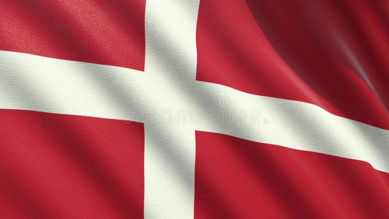 Flag of Denmark Waving in the Wind 3d-rendering Stock Image - Image of ...