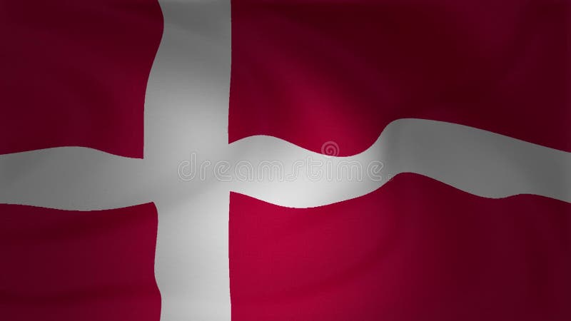 Wavy Denmark Flag with Pole on Green Screen Background Stock Video ...