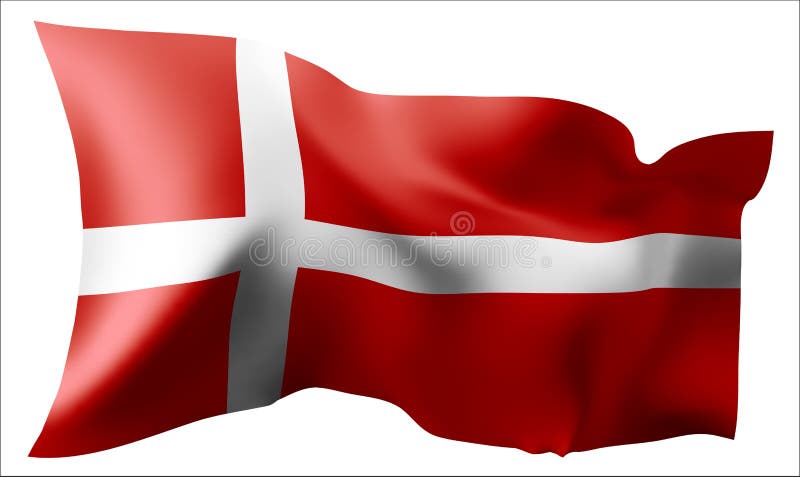 Flag of the Denmark Waving in the Wind. Stock Illustration ...