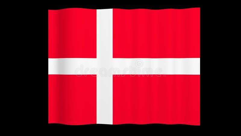 Denmark Waving Flag. Seamless Loop Animation Closeup Waving Stock ...