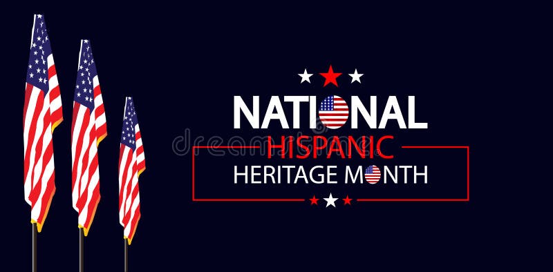 National Hispanic Heritage Month Honoring with Flag Stock Vector ...