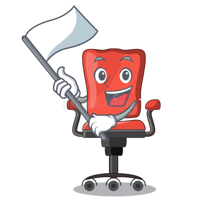 With Flag Desk Chair Office Isolated on Mascot Stock Vector ...
