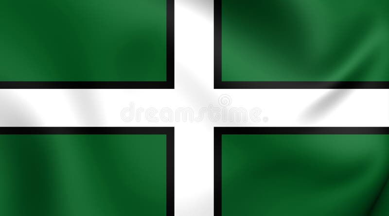 Flag of Devon, England. stock illustration. Illustration of wave - 84179376