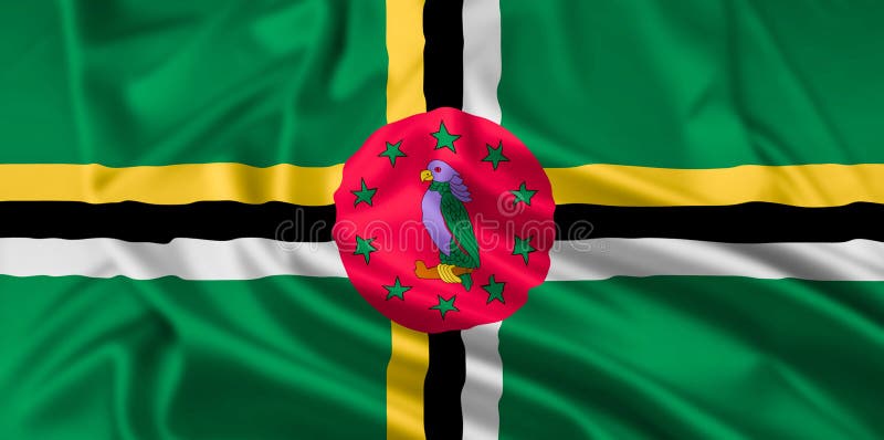 The Flag of Dominica Rippled Stock Illustration - Illustration of ...