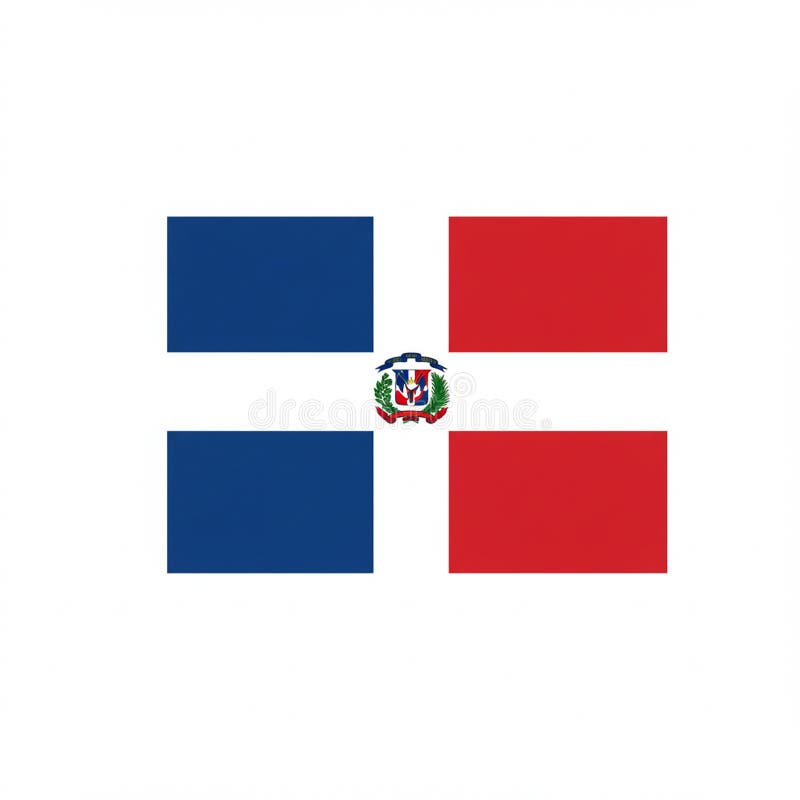 Flag of the Dominican Republic. Features a Centered White Cross ...