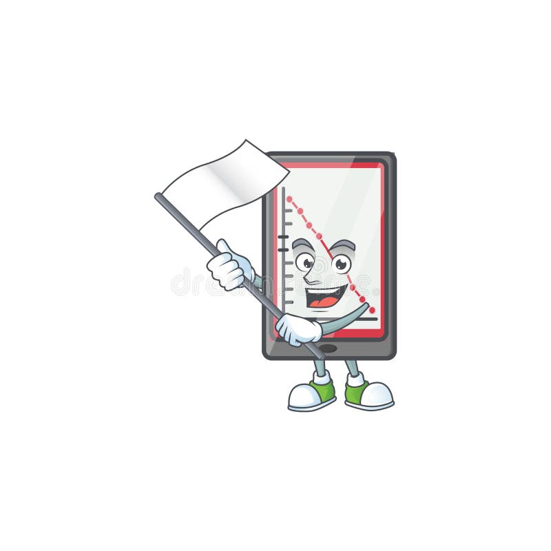 With Flag Down Chart Vertical Tablet with Mascot Stock Vector ...