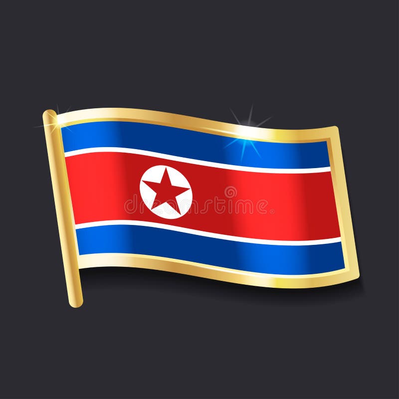 Flag of DPRK stock vector. Illustration of emblem, country - 109068226
