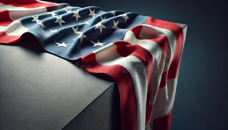 A Flag is Draped Over a Box Stock Photo - Image of independence ...