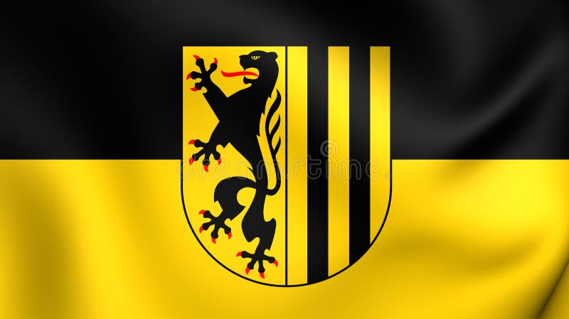 Flag of Dresden - a City in Germany, the Administrative Center O Stock Illustration ...