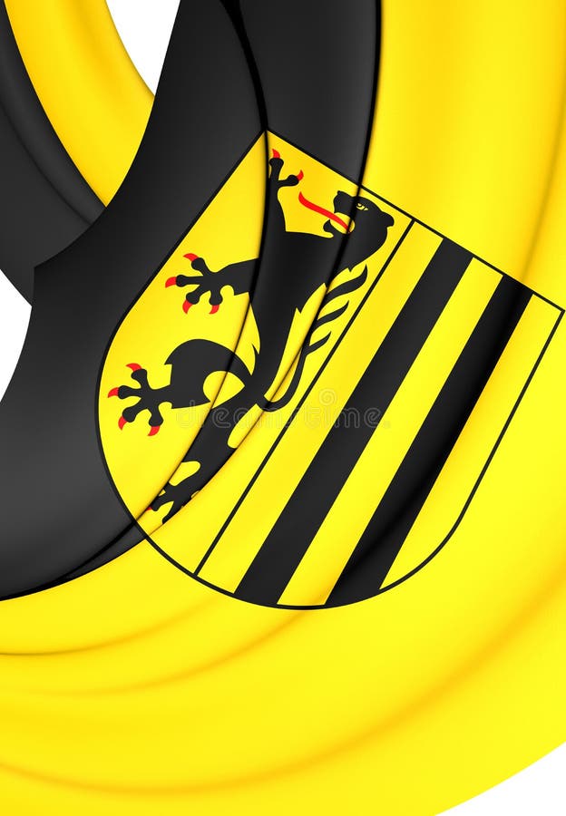 Flag of Dresden - a City in Germany, the Administrative Center O Stock ...