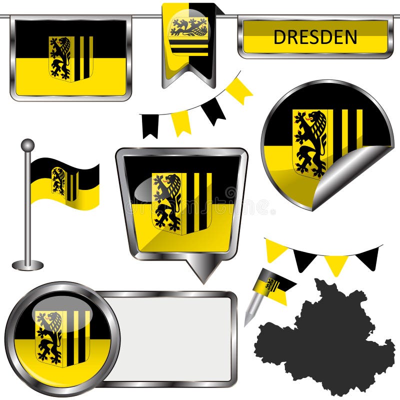 Flag of Dresden - a City in Germany, the Administrative Center O Stock ...