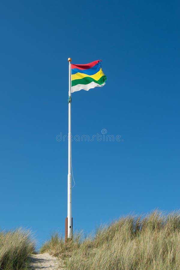 Flag Dutch Wadden Island Terschelling Stock Image - Image of holland ...