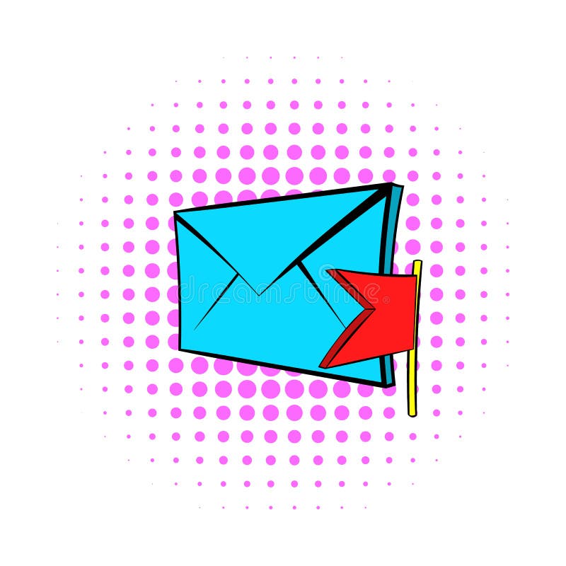 Flag E-mail Icon, Pop-art Style Stock Illustration - Illustration of ...