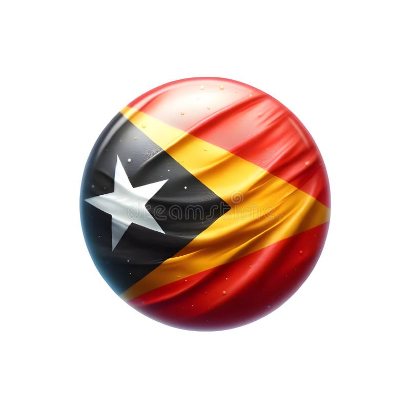 Flag of East Timor in a Round Shape Stock Image - Illustration of timor ...