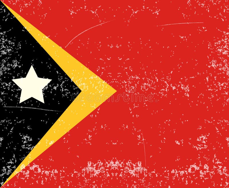 Flag of East Timor Vector with Old Vintage Texture Stock Vector ...