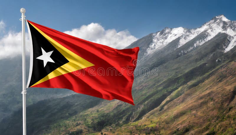 Flag of East Timor stock illustration. Illustration of palm - 300065968