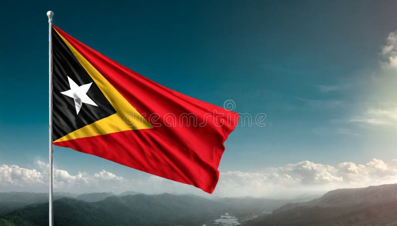 Flag of East Timor stock illustration. Illustration of asia - 300066301