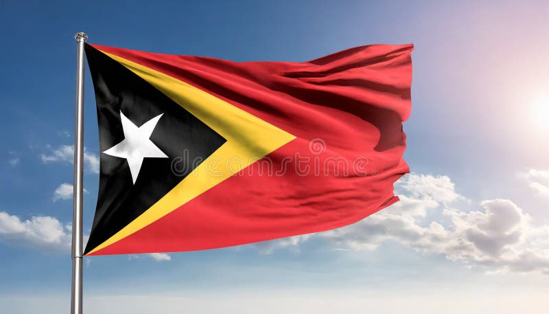 Flag of East Timor stock illustration. Illustration of sign - 300066322
