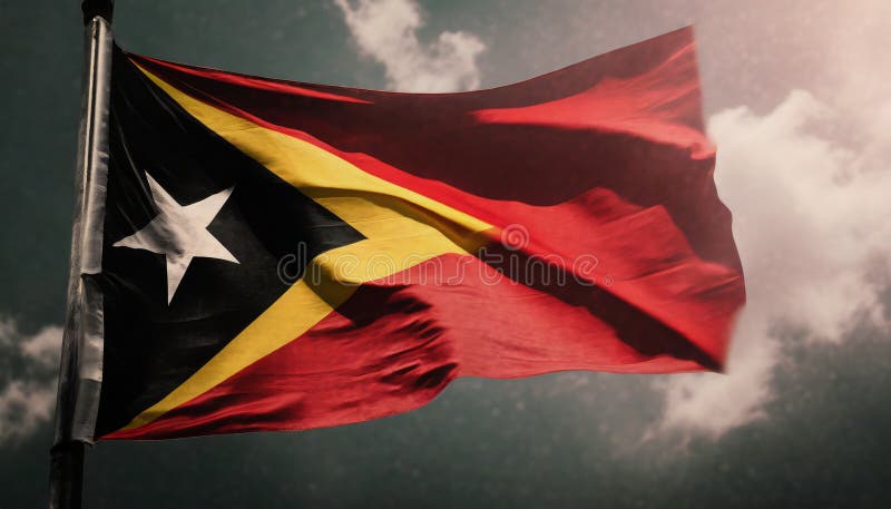 Flag of East Timor stock illustration. Illustration of asia - 300066450