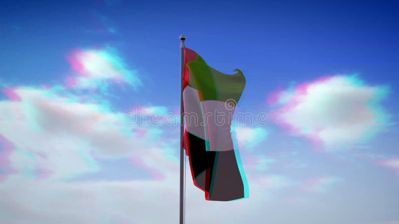 Flag of EAU 3D render stock footage. Video of patriotism - 74671430