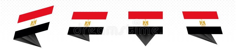 Flag of Egypt in Modern Abstract Design, Flag Set Stock Vector ...