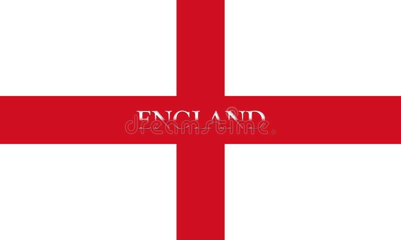 Flag of England with Country Name 3D Illustration Stock Illustration ...