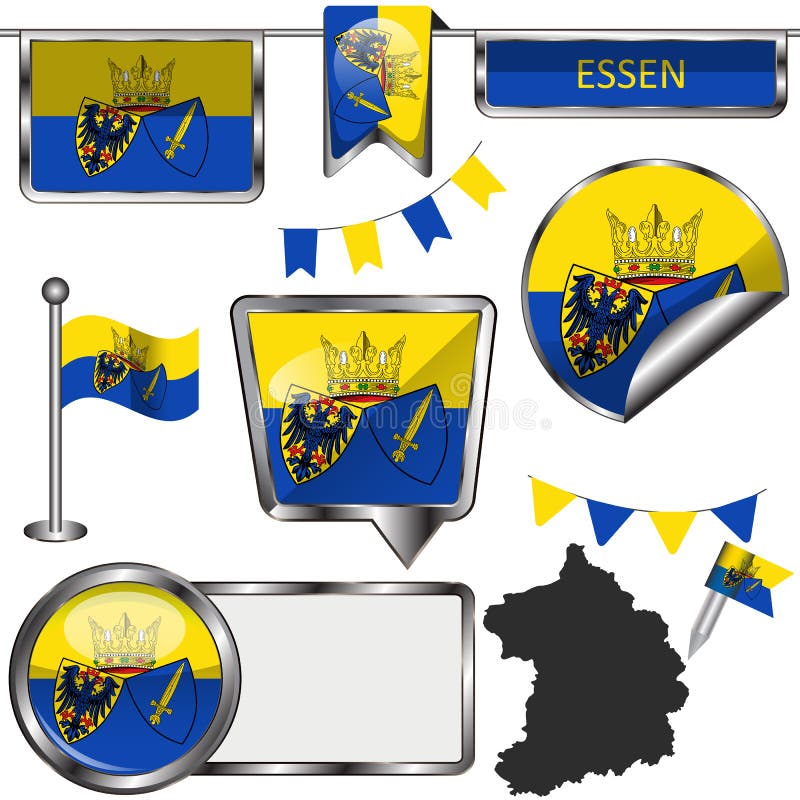 Flag of Essen, Germany. stock illustration. Illustration of coats ...