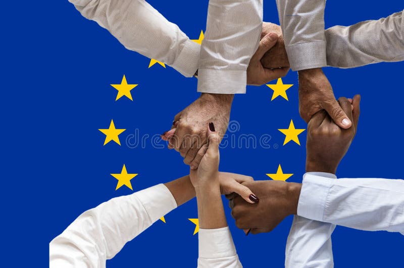 Europe Flag Multicultural Group of Young People Integration Diversity ...