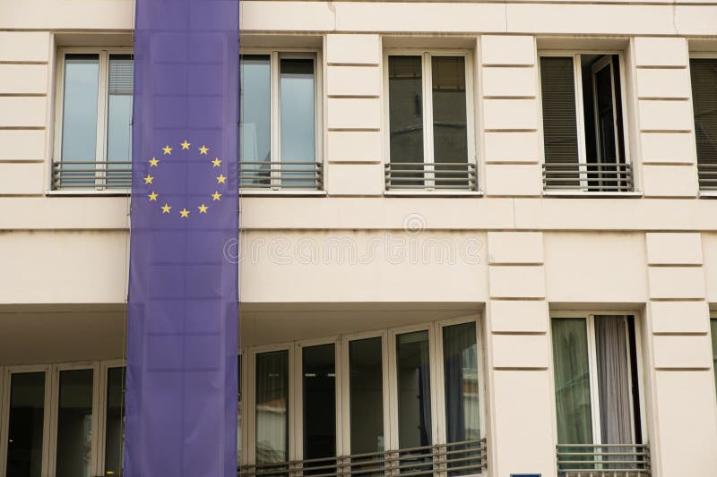 The Flag of the European Union on a Building in Austria Editorial Stock ...