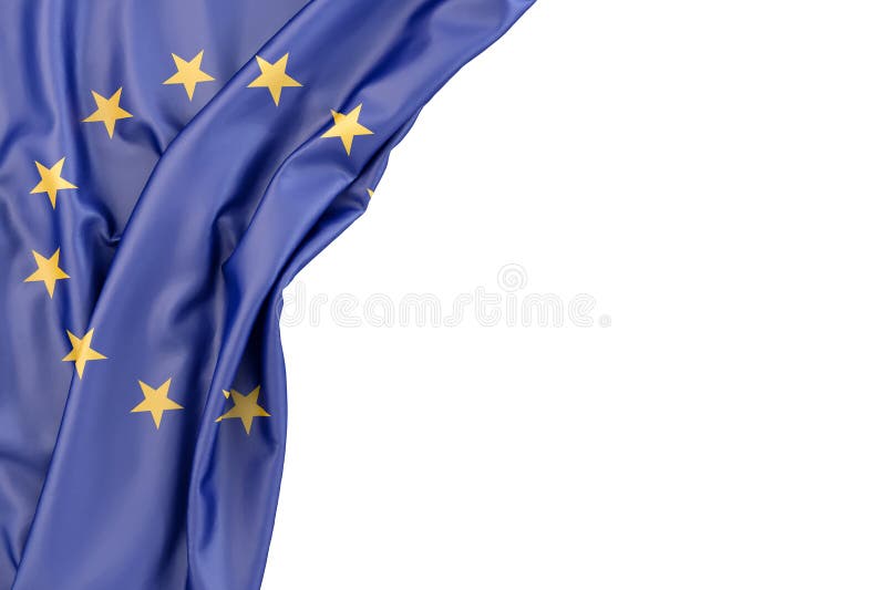 Flag of European Union in the Corner on White Background. Isolated ...