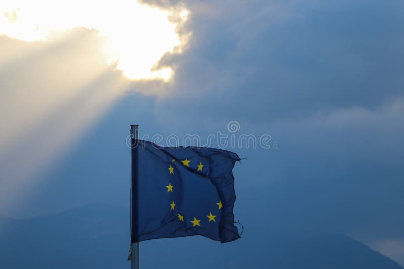 Flag of European Union stock image. Image of wind, yellow - 2537373