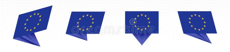 Flag of European Union in Modern Abstract Design, Flag Set Stock Vector ...