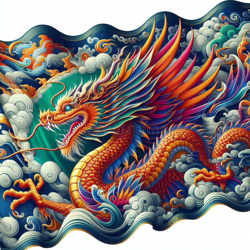 A Flag Featuring a Mythical Creature, Such As a Dragon Stock ...