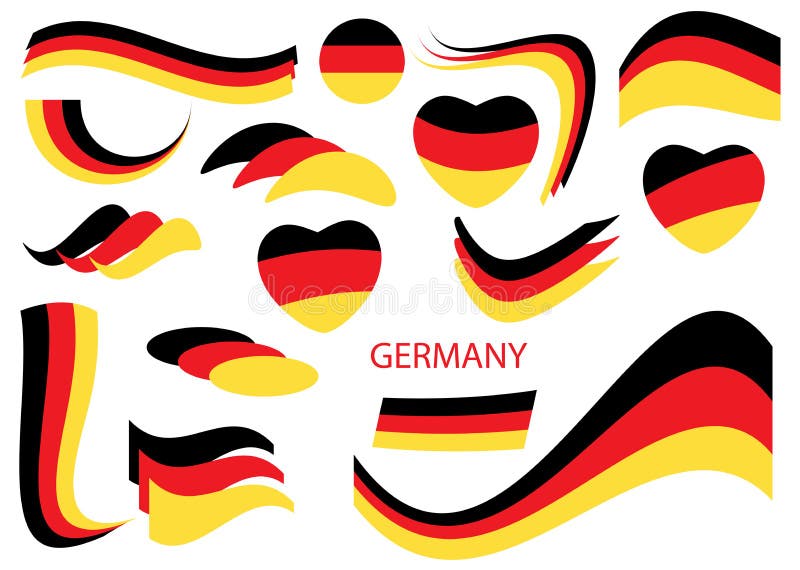 Flag of Federal Republic of Germany - Vector Design Elements and Wavy ...