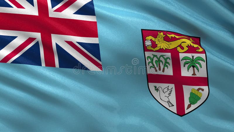 Flag of Fiji Realistic Waving on Green Screen. Seamless Loop Animation ...
