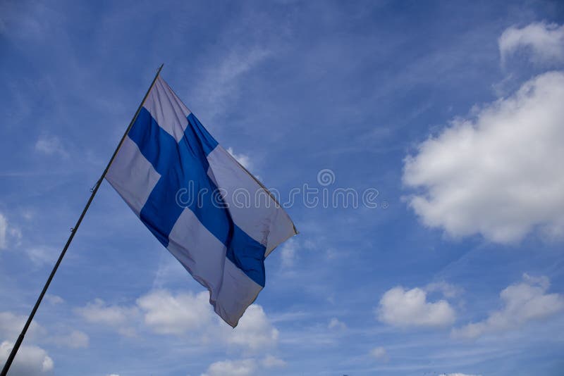 Flag of Finland stock image. Image of nation, fluttering - 157137763
