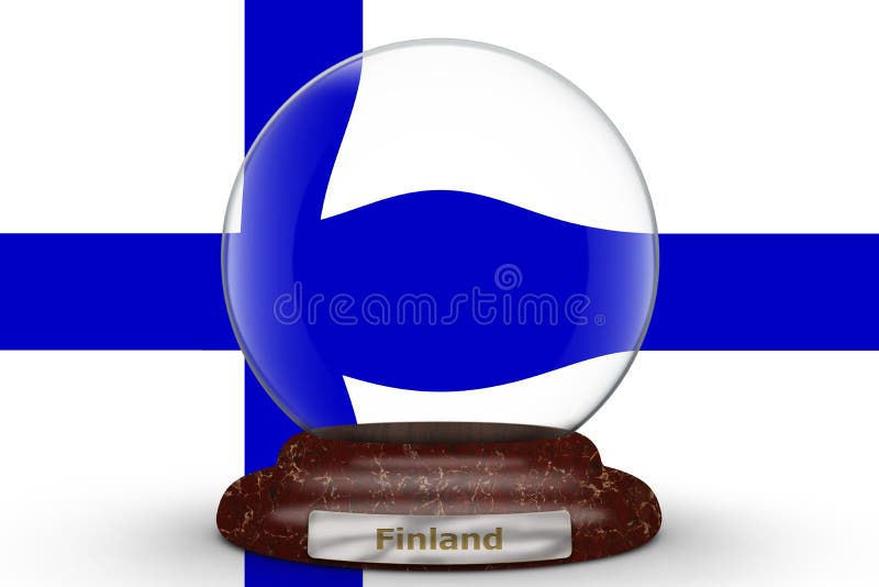 Flag of Finland on Snow Globe Stock Illustration - Illustration of ...