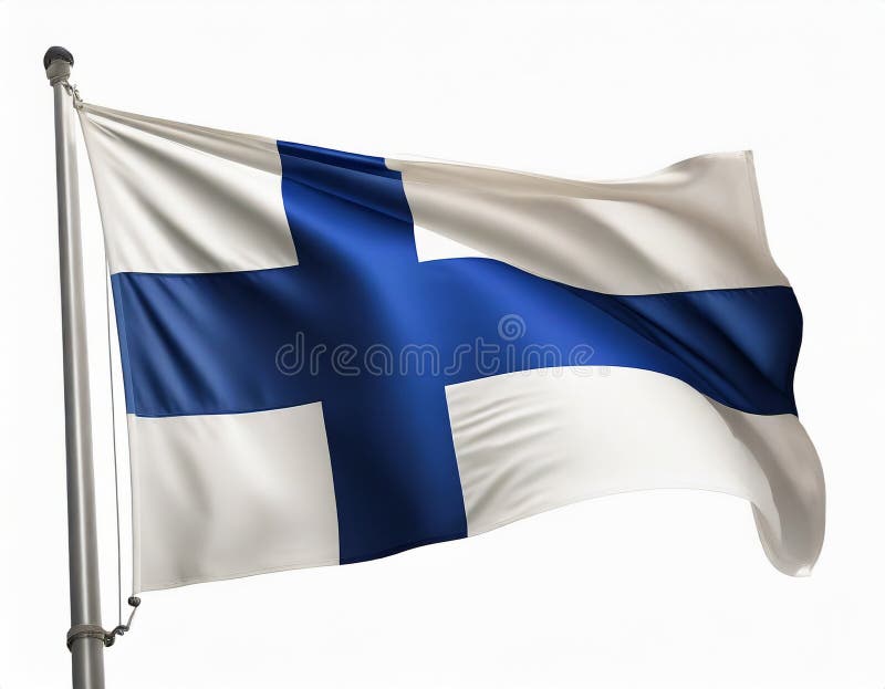 Flag of Finland stock illustration. Illustration of wave - 300588423
