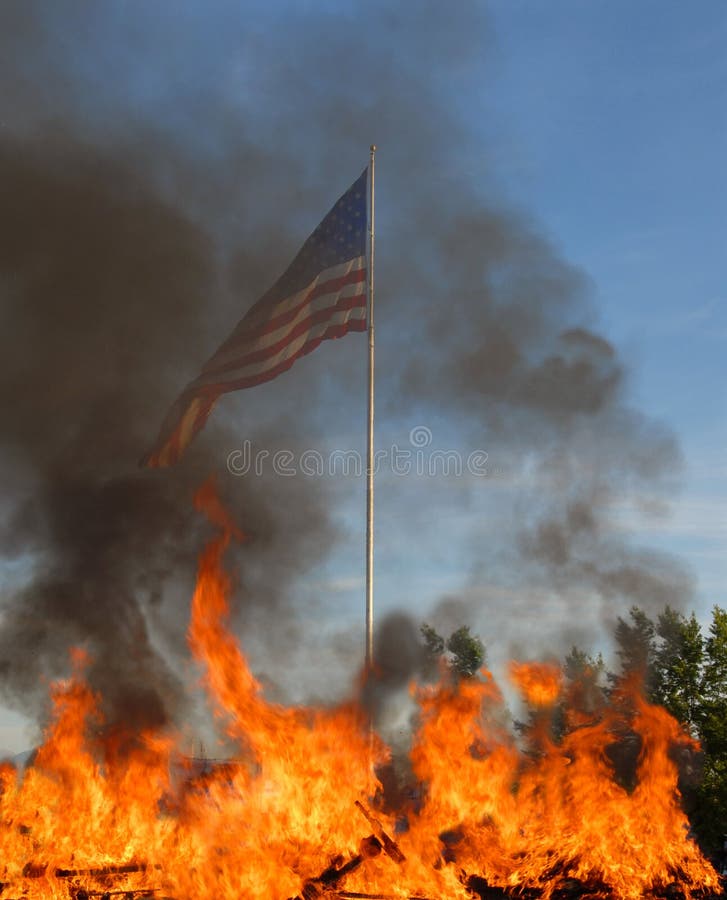 Flag and fire stock image. Image of threatened, pride - 2949219