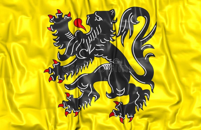 Flag of Flanders Region, Belgium. Stock Illustration - Illustration of ...