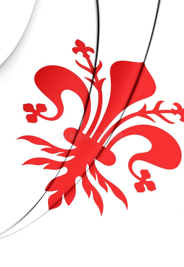 Flag of Florence City, Italy. Stock Illustration - Illustration of ...
