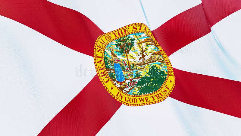 Florida Flag Waving Flag Of Florida State United States Of America